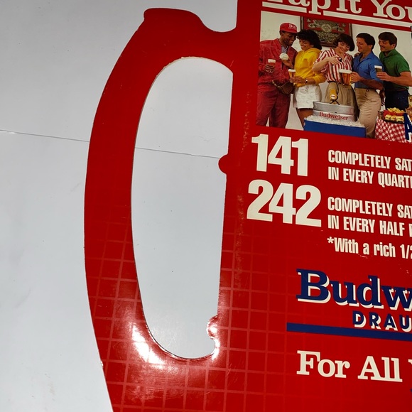 Budweiser | Other | Vintage Budweiser Beer Cardboard Sign 7s 80s | Poshmark